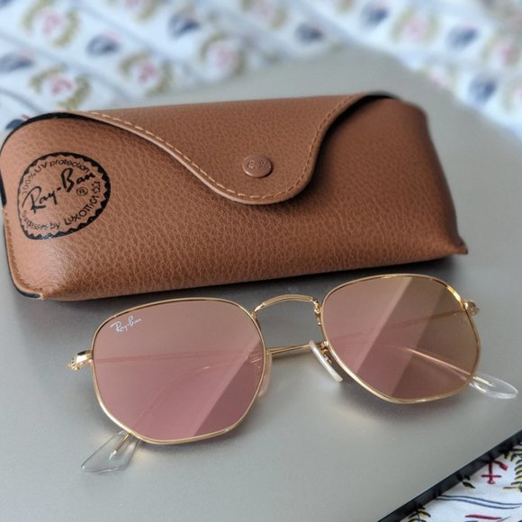Ray-Ban | Accessories | Hexagonal Pink Mirrored Ray Ban Sunglasses ...